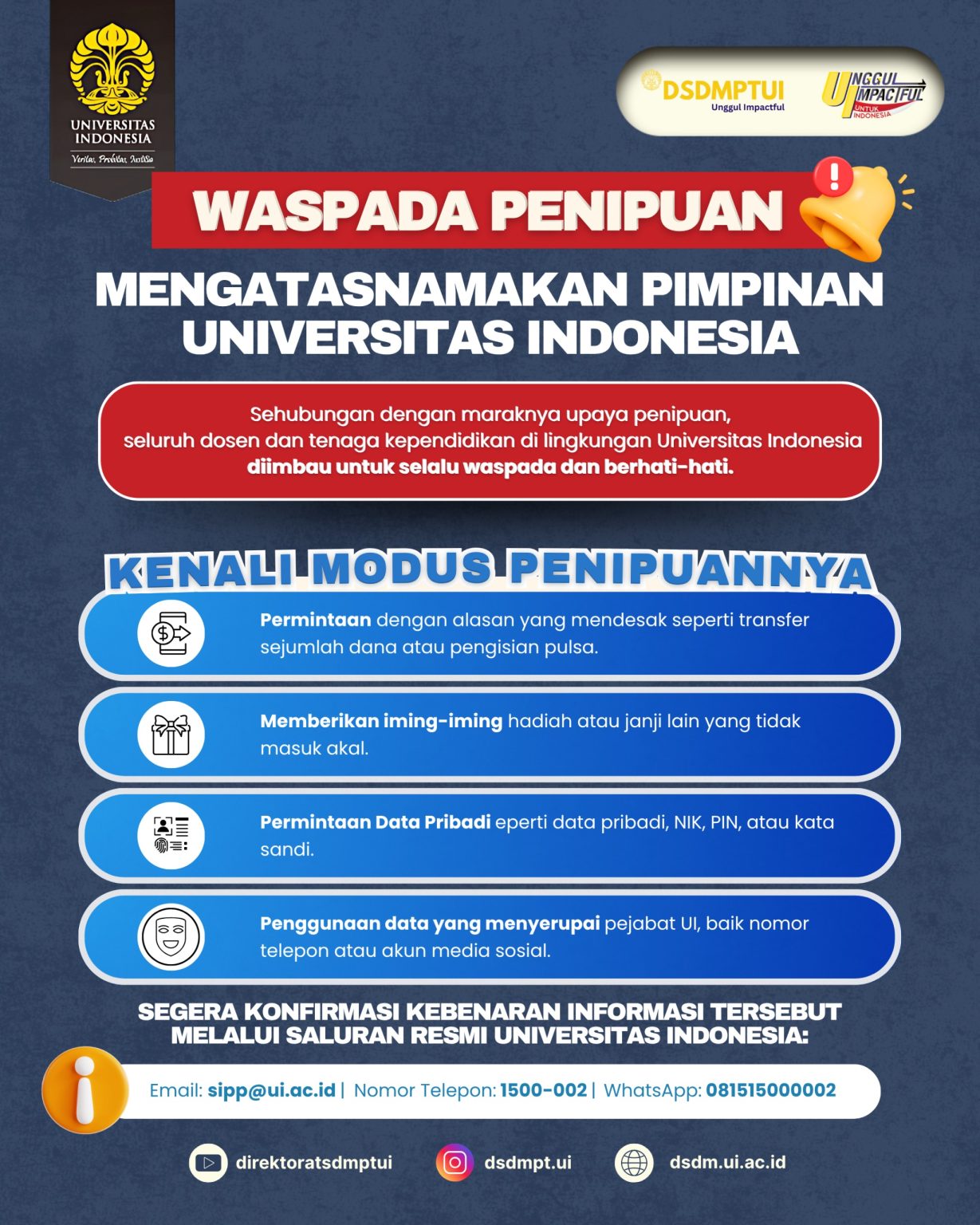 PEMBERITAHUAN DAN PERINGATAN PENCEGAHAN PENIPUAN – CCIT